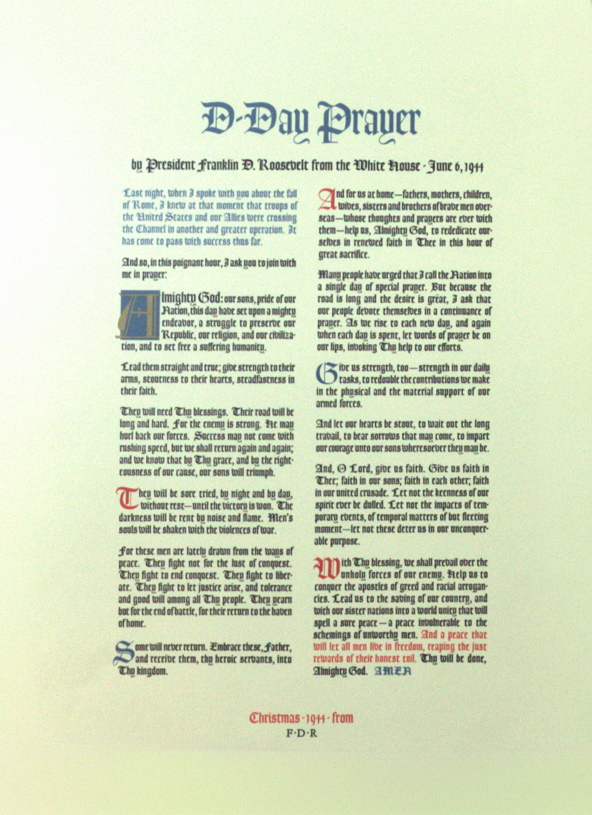 Transcript of President Roosevelt's D-Day Prayer