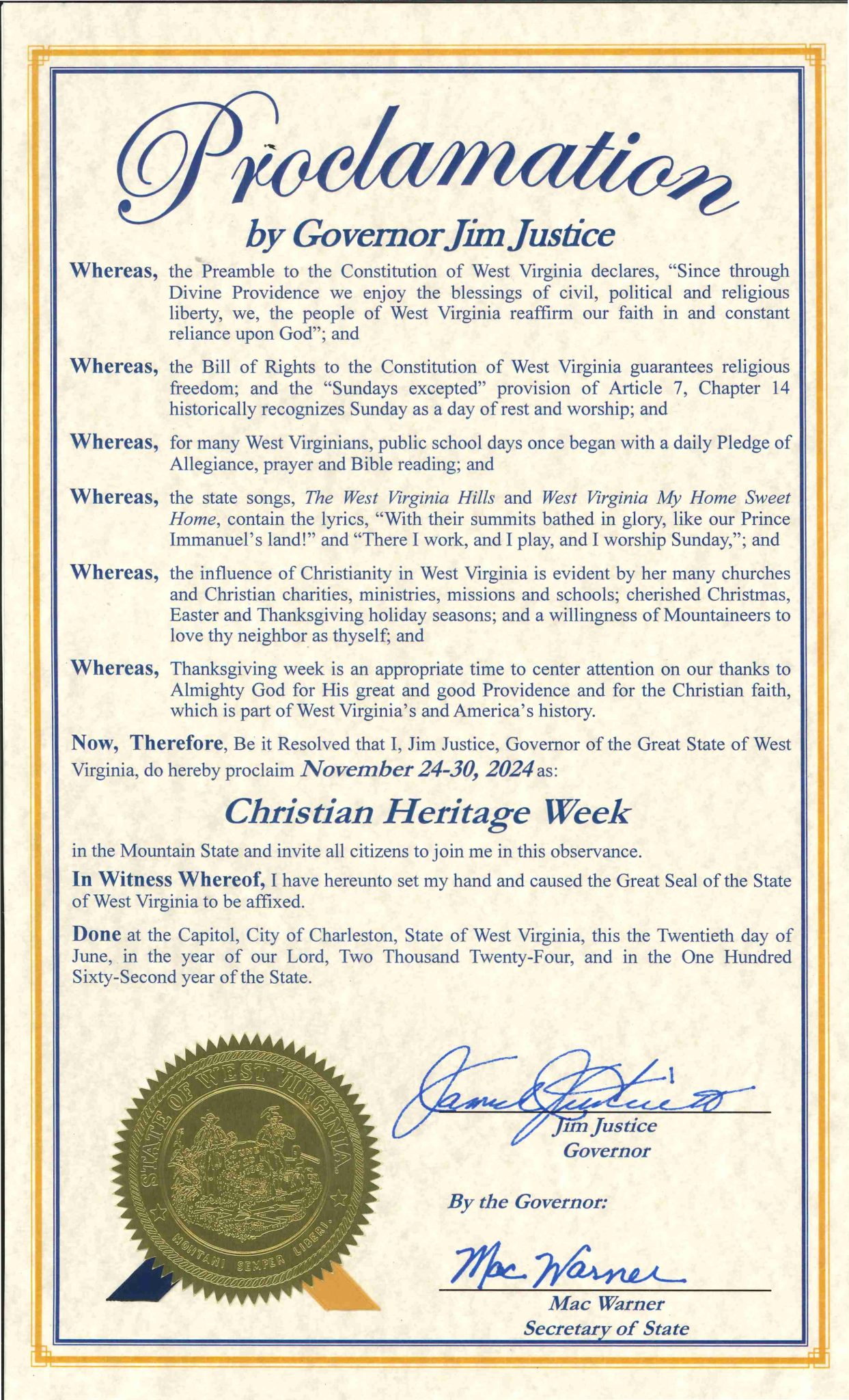 West Virginia 2024 - WallBuilders