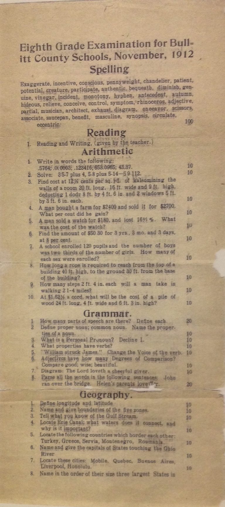 Eighth Grade Exit Exam - WallBuilders