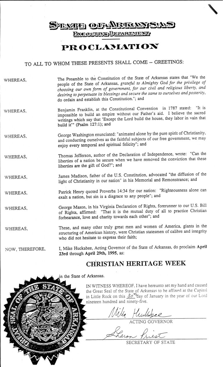 Arkansas 1995 - WallBuilders