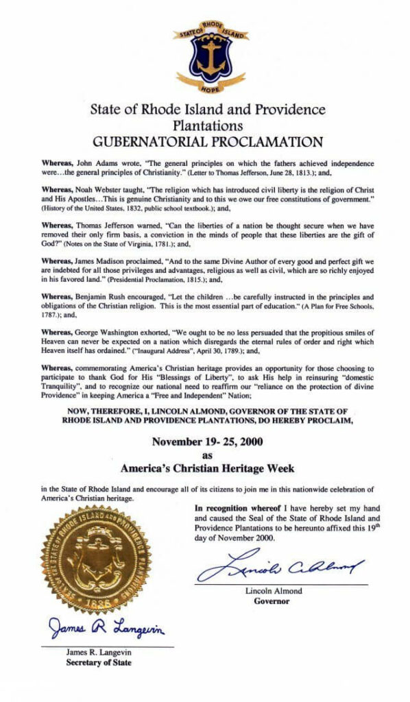 Rhode Island 2000 - WallBuilders