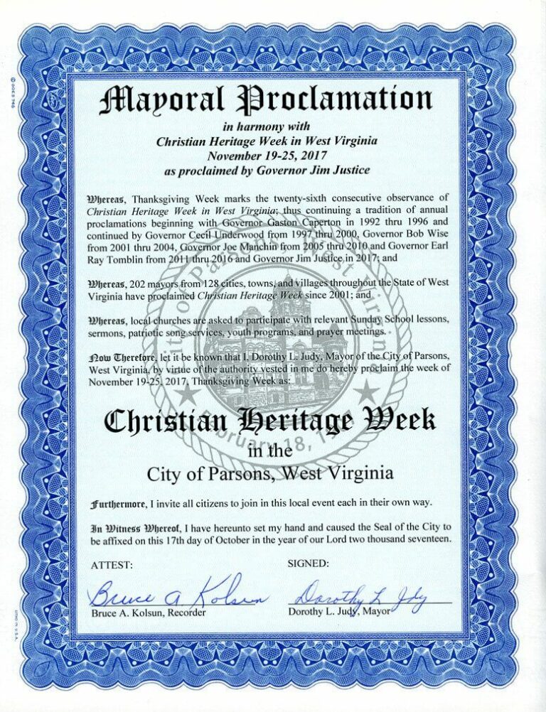 Parsons, West Virginia 2017 - WallBuilders